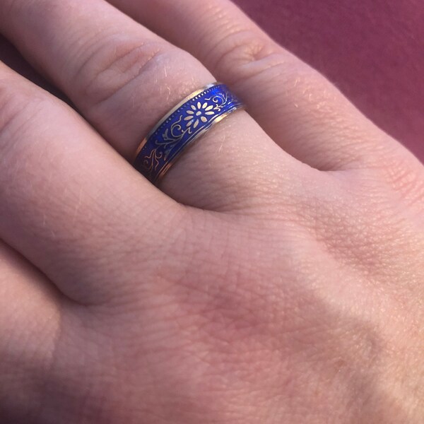 Coin Ring, Turquoise Ring, Japanese Ring, Bronze Ring, Japanese Coin ...