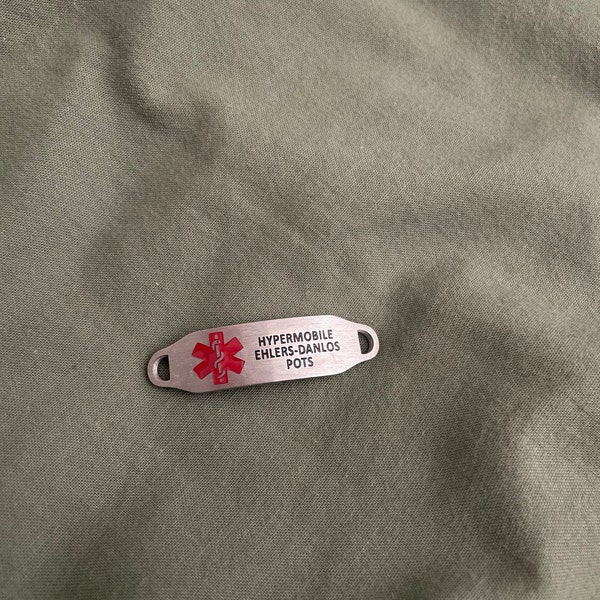Medical ID Plate Med Tag for Beaded Designer Bracelets, ENGRAVED FREE ...