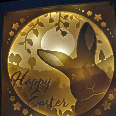 3D Layered Easter Light Box Svg, Bunny Shadow Box Svg Files for Cricut ...