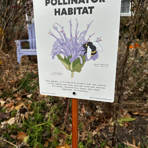 Native Plant Garden Sign | Pollinator Habitat Sign | Pollinator Garden ...