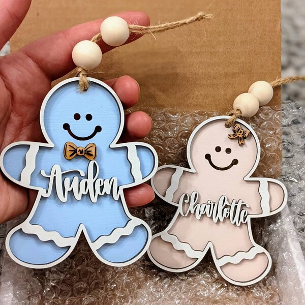 Custom 3D Gingerbread/snowflake Stocking Tags/gift Tags - 4” Christmas ...