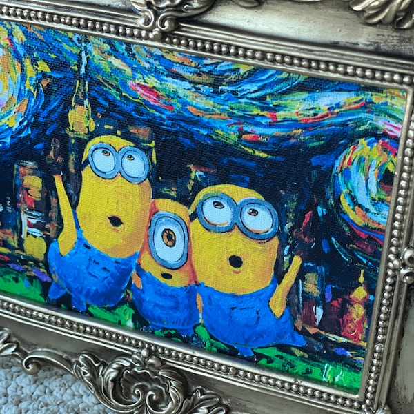 Minions Starry Night Canvas Print: Despicable Me Inspired Nursery Decor ...