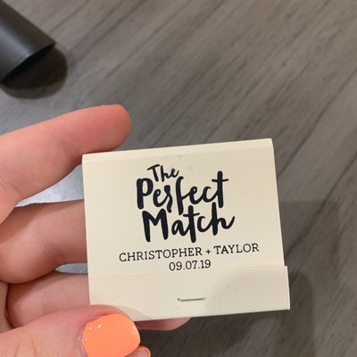 The Perfect Match Wedding Matchbook Personalized Wedding Favor, Wedding ...
