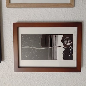 Original Linocut MOBY DICK, Whale Art, Nautical Sea Creature, Coastal ...