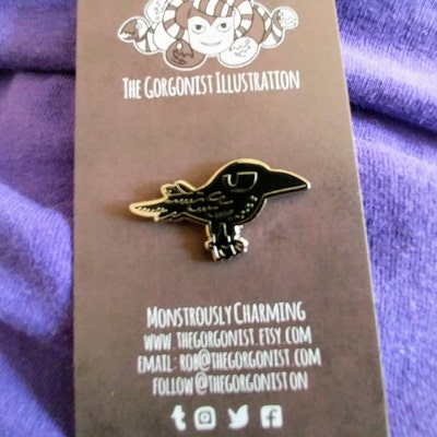 Side Eye Crow Grumpy Raven Enamel Pin - Etsy