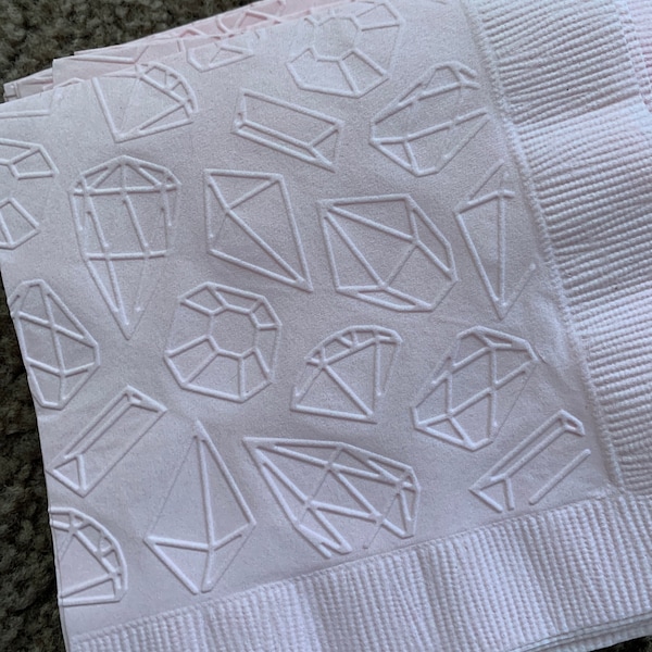 Diamond Napkin Embossed Paper Napkin Engagement Wedding Bachelorette ...