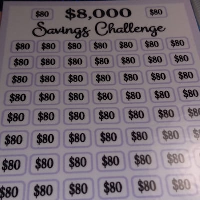 8000 Dollar Savings Challenge, Savings Challenge Envelopes, Savings ...