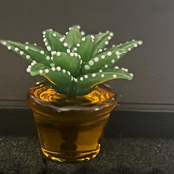 Handmade Fused Glass Cactus Glass Succulents,glass Potted Plants ...