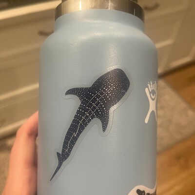 Sea Turtle With Flowers Clear Vinyl Sticker Ocean Stickers Surf Sticker ...