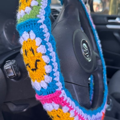 Smiley Face Steering Wheel Cover PATTERN PDF Seat Belt Covers, Daisies ...