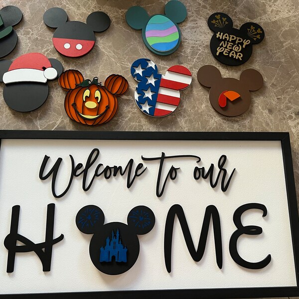 Disney Welcome to Our Home Interchangeable Sign Mickey Mouse Disney ...