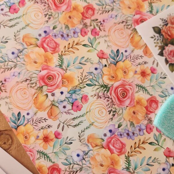 12 X 12 Printed Pattern Bright Spring Blooms - Etsy