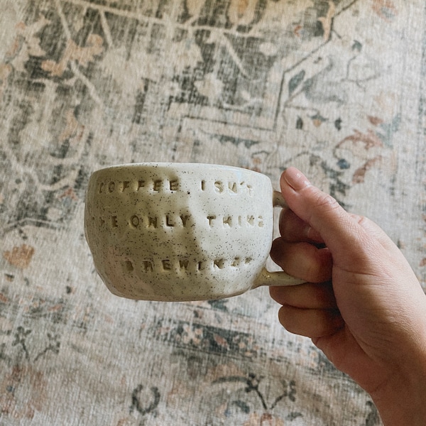 Quirky Personalised Mug, Handmade Coffee Mug - Write Anything You Want ...