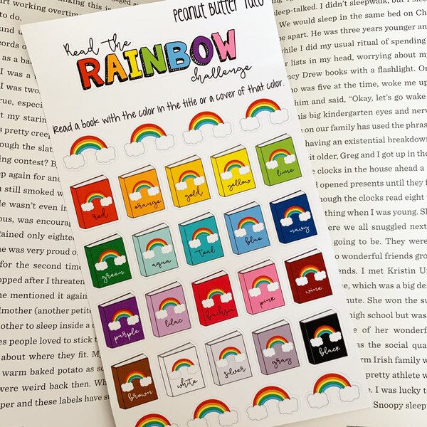Read the Rainbow - Reading Challenge Planner Stickers - Reading Planner ...