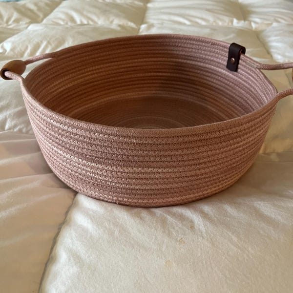 Rope Basket, Rope Tray, Tray, Wood Handles, Kitchen Basket, Wedding ...