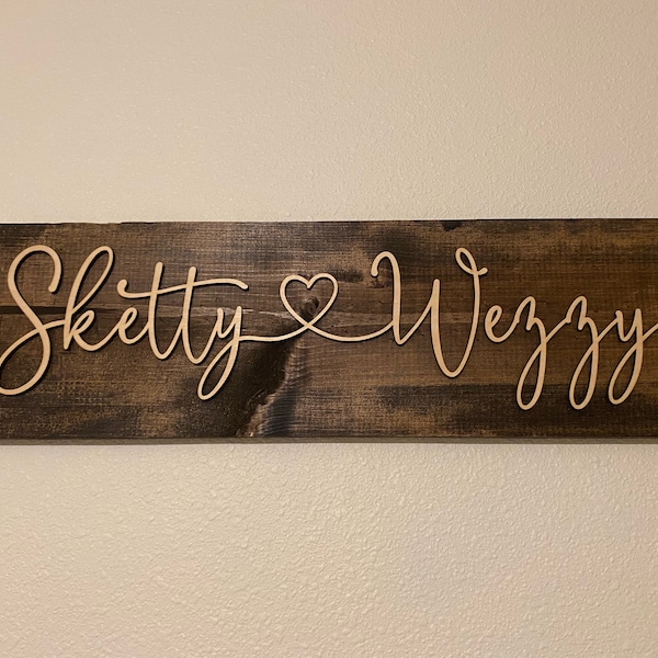 Connecting Heart Name Sign, Gift for Couple, Housewarming Gift ...