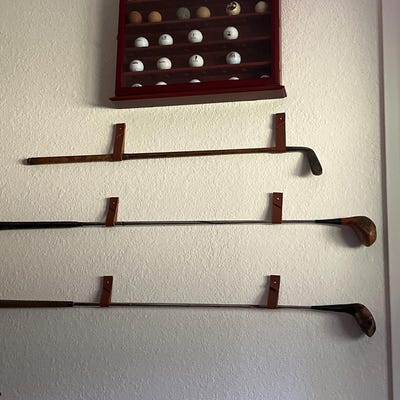 Leather Golf Club Wall Hanger Bracket, Golf Club Holder, Golf Club Rack ...