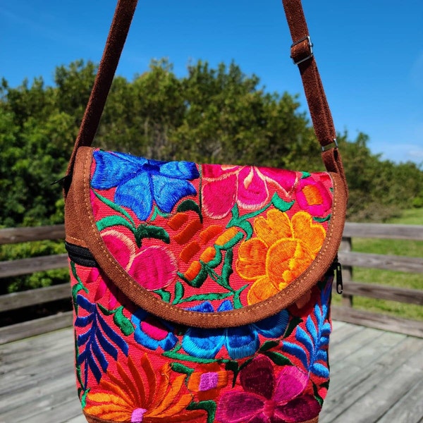 Mexican Embroidered Purse, Bolsa Mexicana, Mexican Floral Purse ...