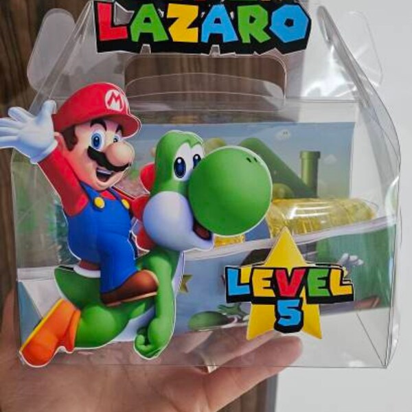 Super Mario Princesss Peach Any Character Clear 3d Gable Box Favor Box ...