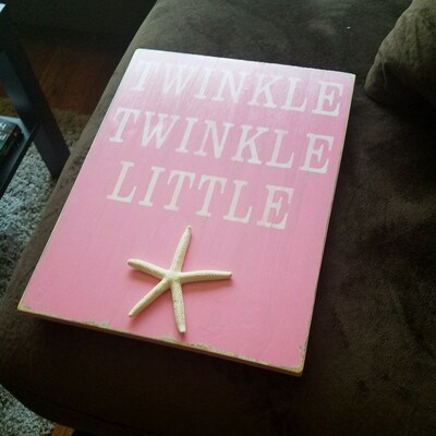 Beach Nursery Twinkle Twinkle Little Starfish Sign - Etsy