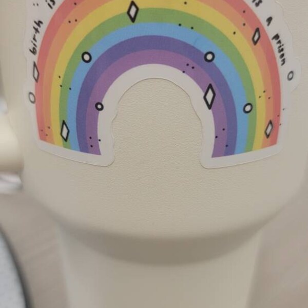 Birth is a Curse and Existence is a Prison Existential Rainbow Sticker ...