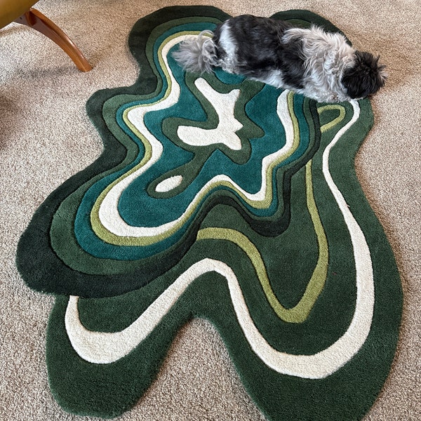 Melting Modern Abusan Pattern Tufted 100% Fine Wooll Rug Trending ...
