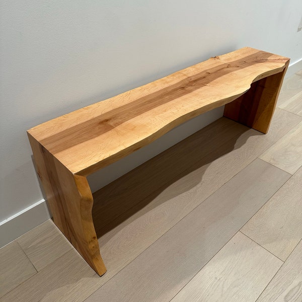 Convex Solid Oak Bench - Etsy