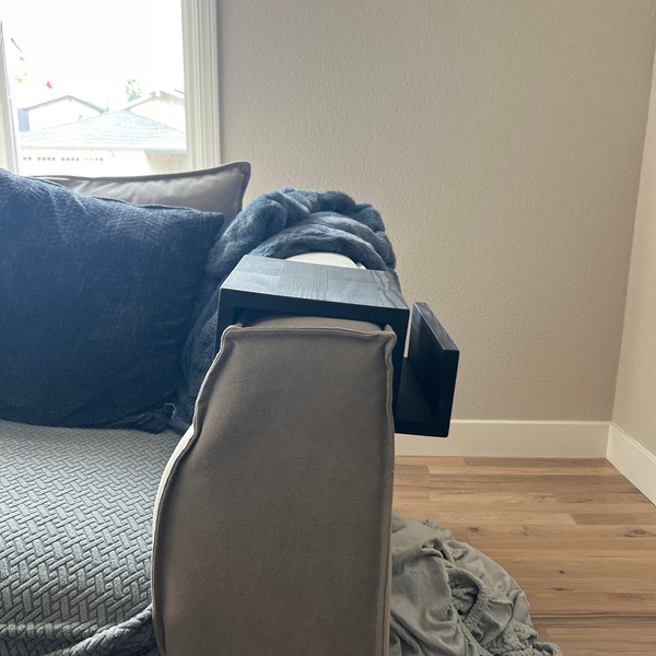 Functional Wood Armrest Table, Couch Arm Rest Table With Magazine Stand ...