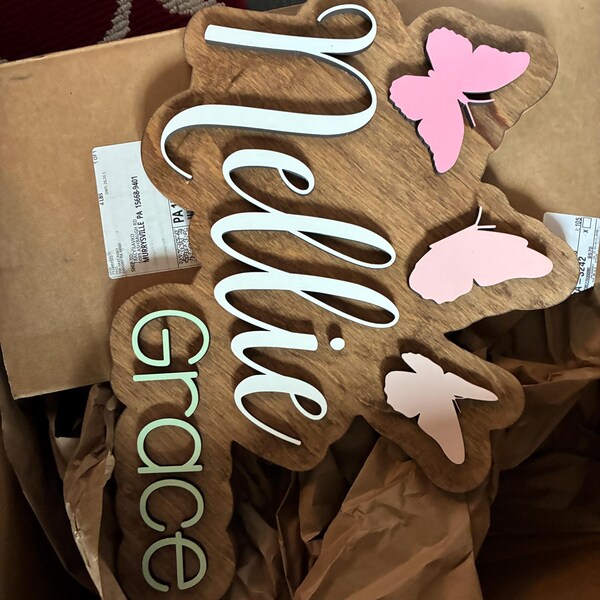 Butterfly Name Sign, Nursery Name Sign, Butterfly Nursery Decor, Name ...