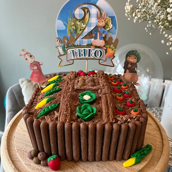 Fondant Sugar Vegetables 'peter Rabbit Garden' Theme Cake/cupcakes ...