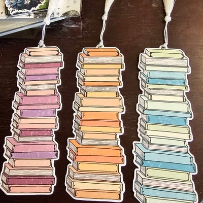 Bookmark Book Tracker, Book Stack, Double Sided, 34 Books to Fill All ...