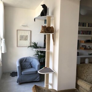 White Tall Cat Tree Constructor White Cat Tower Cat Stairs - Etsy