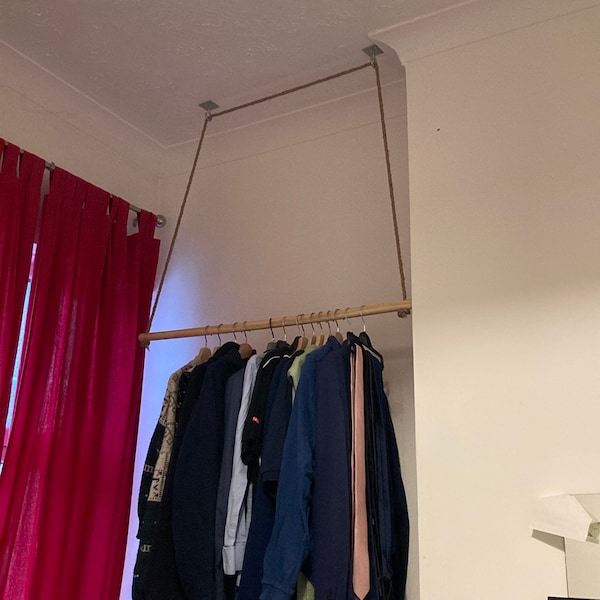 Handmade, Natural Wood, Hanging Rail! - Etsy UK