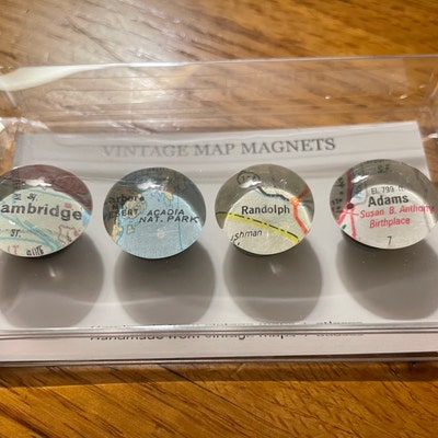 Custom Vintage Map Magnets, Set, You Pick the Locations, Map Gifts ...