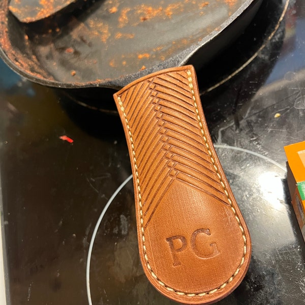Leather Skillet Handle Cover-cast Iron Pan, Personalized Skillet Socks ...