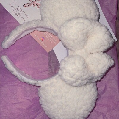 White Sherpa Ears, Mickey Ears, Minnie Ears, Mouse Ears, Sherpa Ears ...