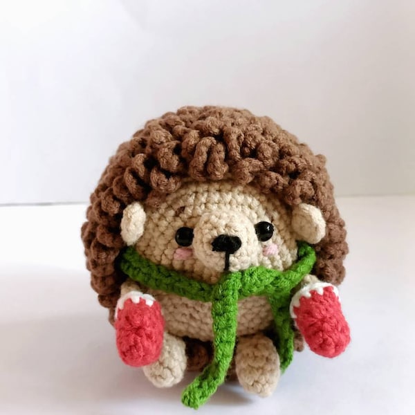 Crochet Hedgehog in Mittens, Christmas Amigurumi Pattern, Crochet ...