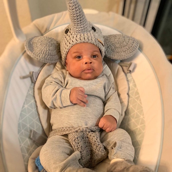 Elephant Crochet Outfit , Elephant Hat and Diaper Cover Crochet ...