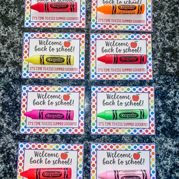 Printable Kiss Summer Goodbye Lip Balm Cards. Welcome Back to School ...