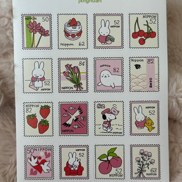 Japanese Nippon Stamps Sticker Sheet - for Bullet Journal, Bujo ...
