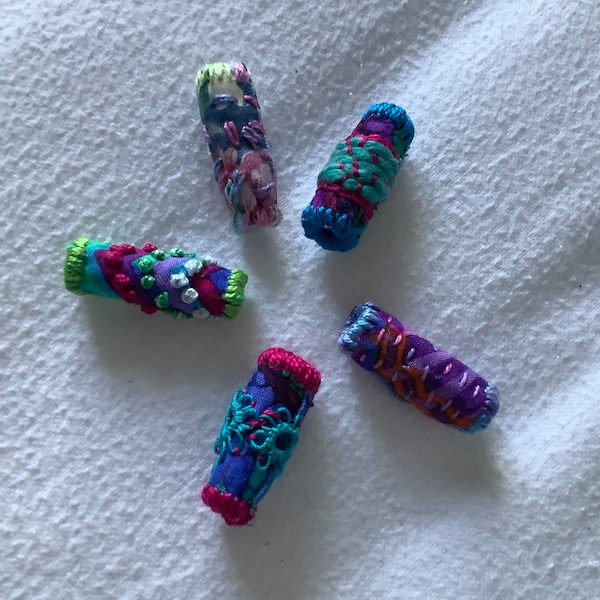 Quilted Fabric Beads Tutorial: Embroidery Bead Pattern (PDF Digital ...