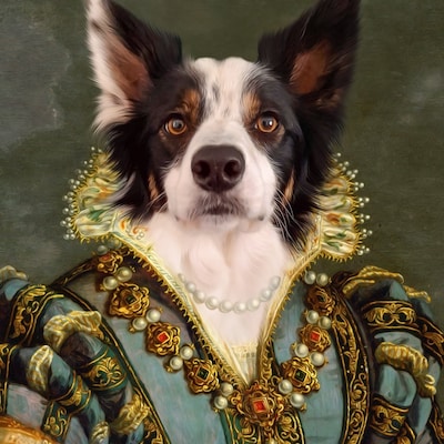 Royal Pet Portrait, Royal Pet Queen King, Dog Art, Custom Pet Funny ...