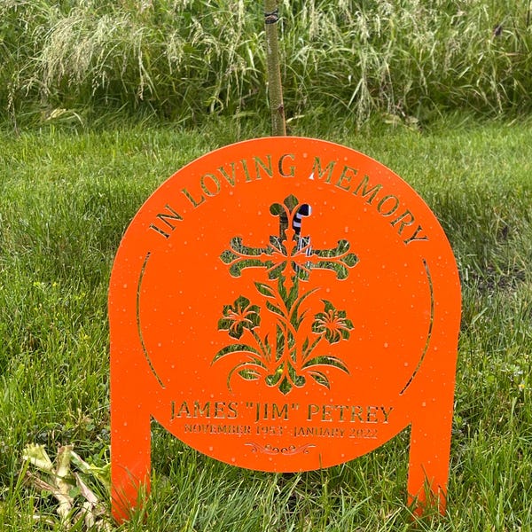 Memorial Sign, Custom Metal Yard Stake for Memory Dedication Garden ...