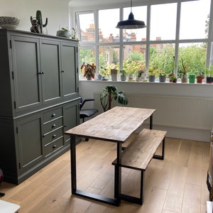 Compton Solid Oak Desk With Monitor Shelf Contemporary - Etsy