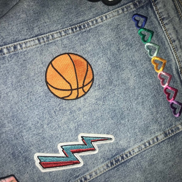 BASKETBALL PATCH Iron-on Embroidered Applique Major League Sports ...