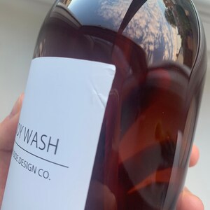 White Label Collection PLASTIC 300ml/500ml Reusable Amber Pump Bottle ...