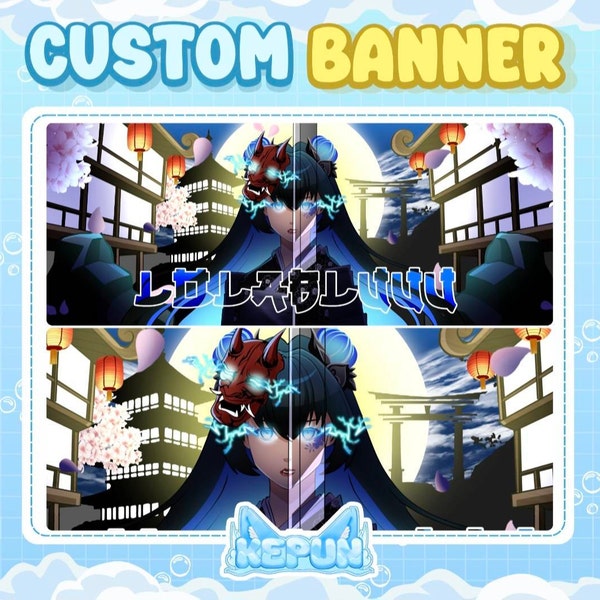 Custom Twitch Banner | Custom Chibi Cute Banner | Twitch Banner ...