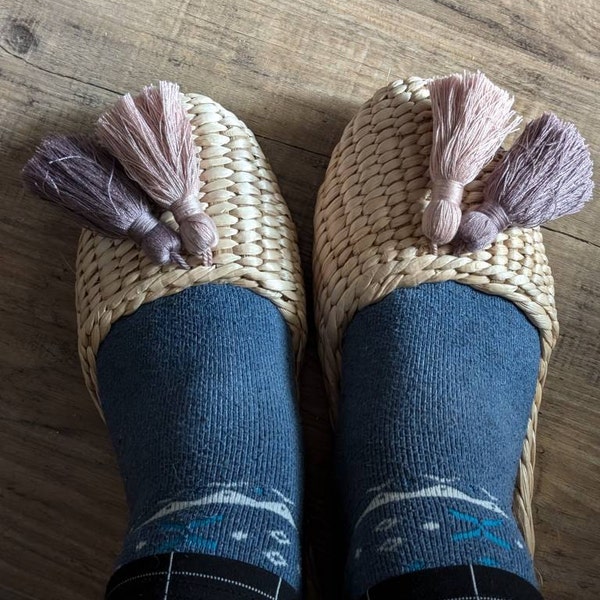 Comfy Handmade Straw Sandals Unique House Shoes for Spa, Sauna, Bed ...