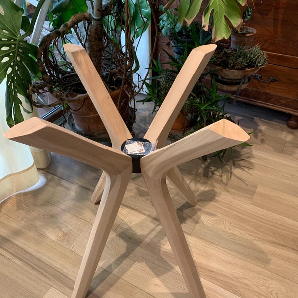 Pedestal Leg for Table, Solid Beech Wood Spider Legs for Round Glass ...