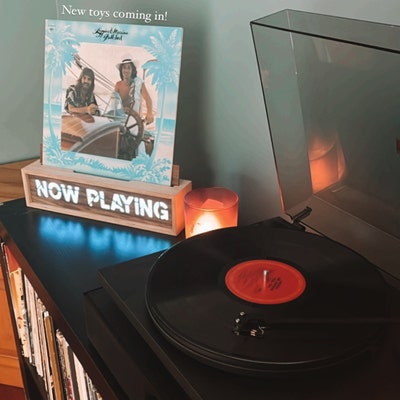 Now Playing Record Stand or Holder, Record Holder, English Oak Now ...